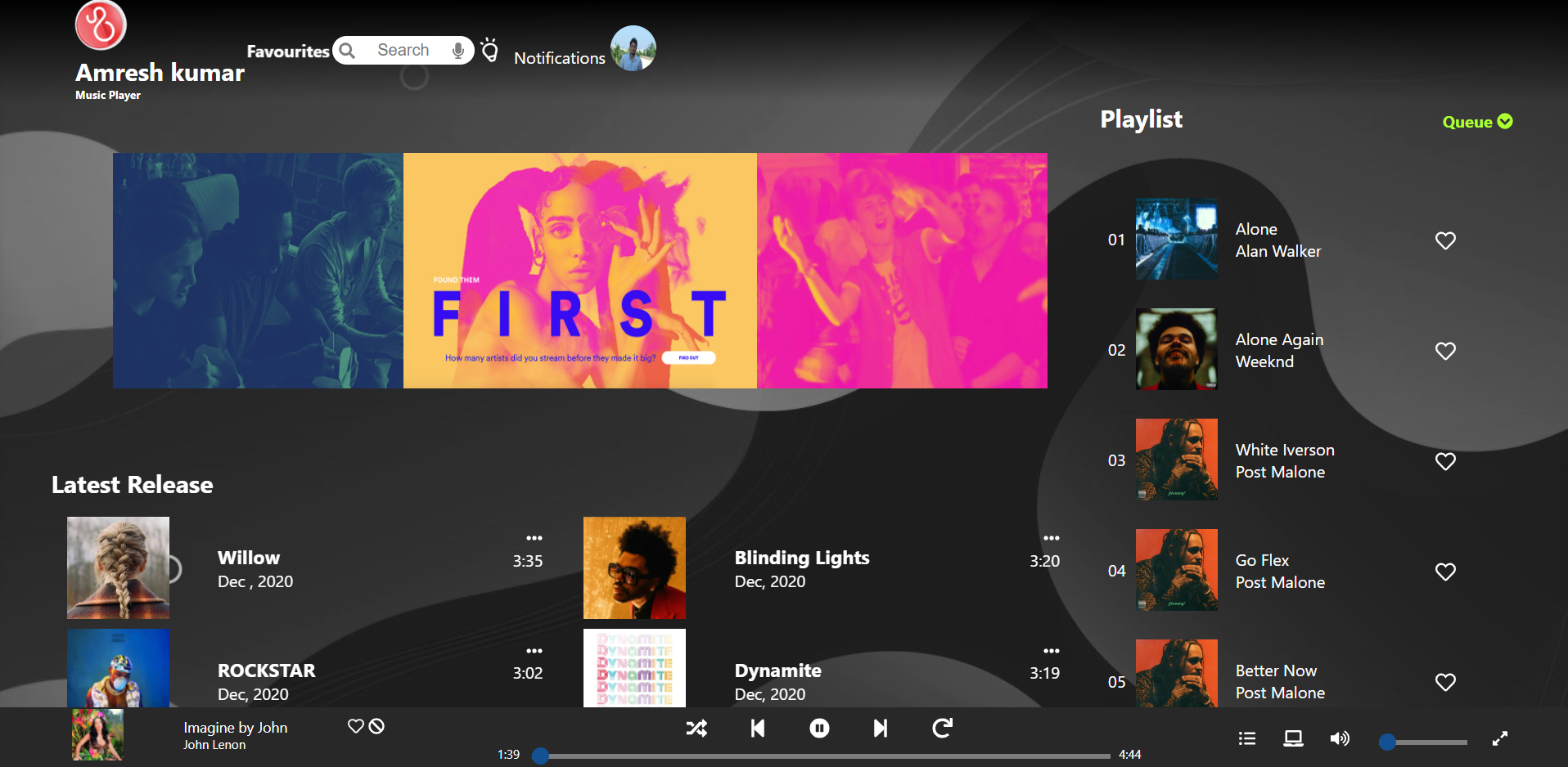 Github Amreshnitmusic Player Using Html And Css Only I Have Created A Music Player Using
